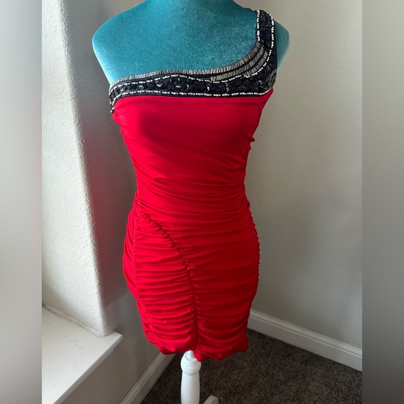City Studio | Dresses | City Studio One Shoulder Sequined Ruched Dress ...
